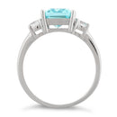 Sterling Silver Light Blue CZ Ring