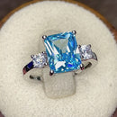 Sterling Silver Light Blue CZ Ring