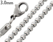 Stainless Steel Round Box Chain Necklace 3MM