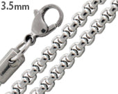 Stainless Steel Round Box Chain Necklace 3.5 MM
