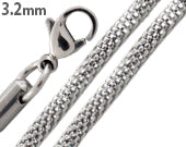 Stainless Steel Snake Skin Mesh Chain Necklace 3.2 MM