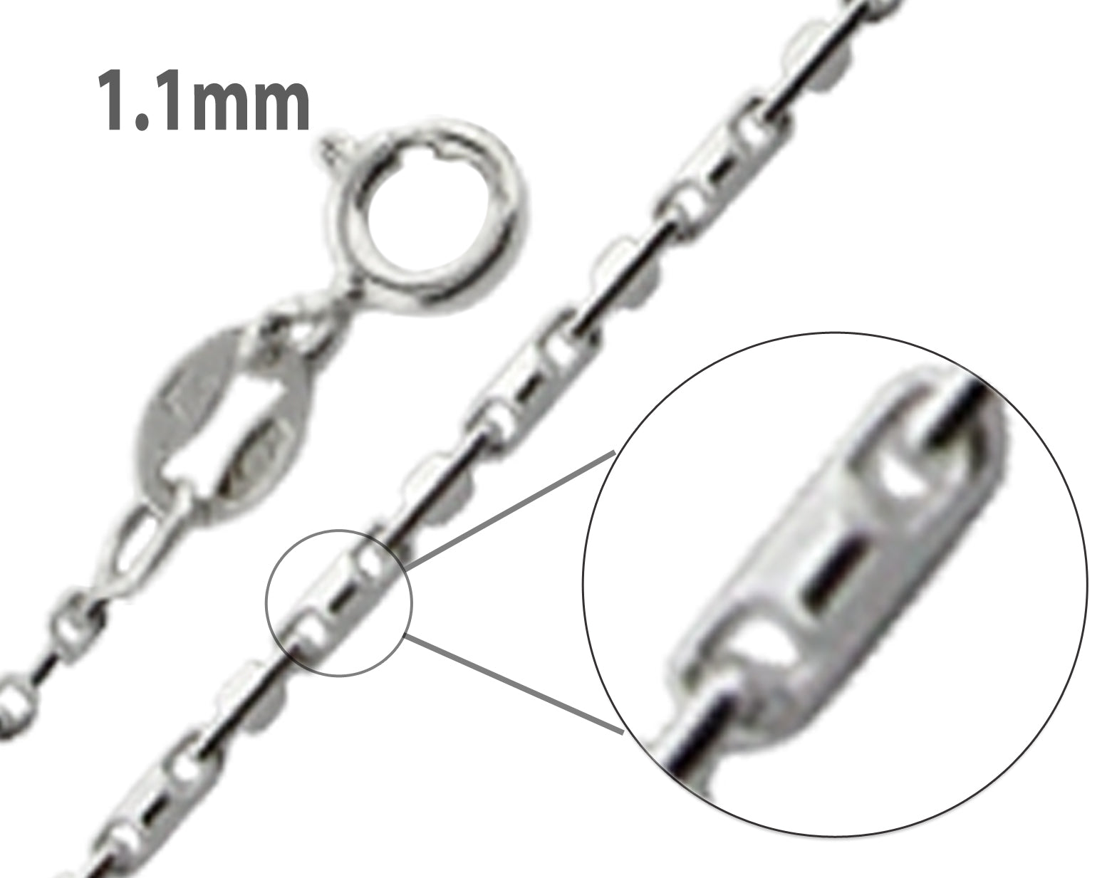 Sterling Silver Heshe Chain 1.1MM