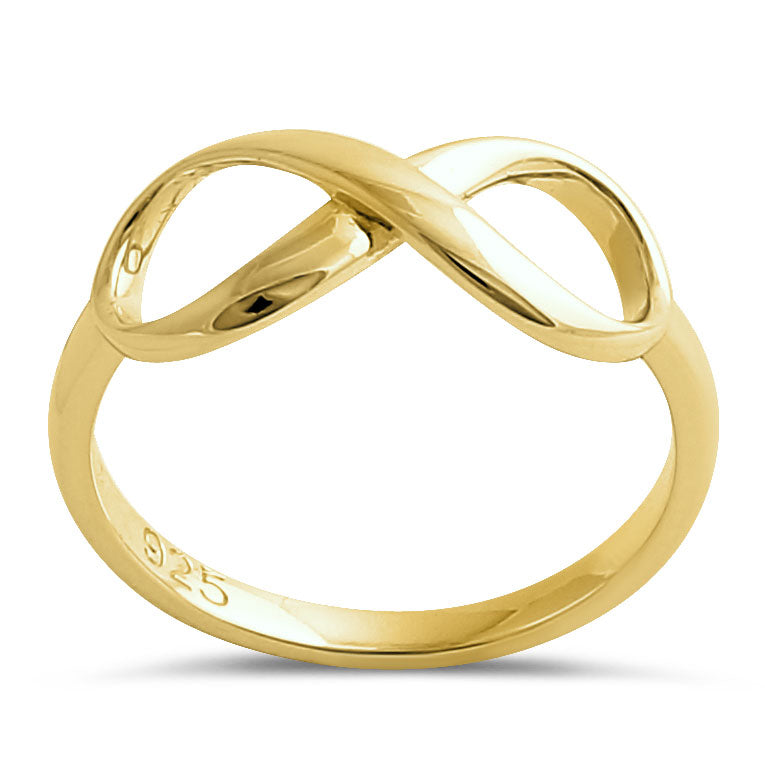 Sterling Silver Yellow Gold Plated Infinity Ring