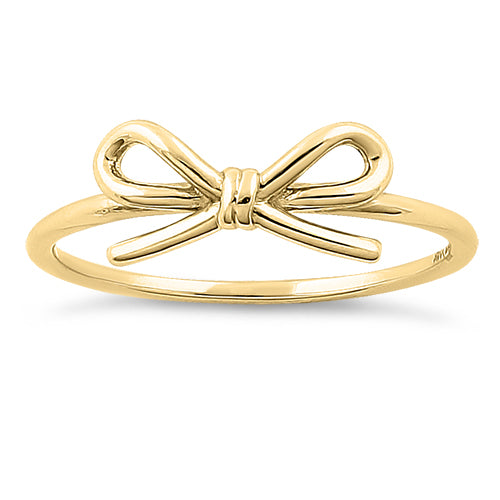Solid 14K Yellow Gold Ribbon Ring
