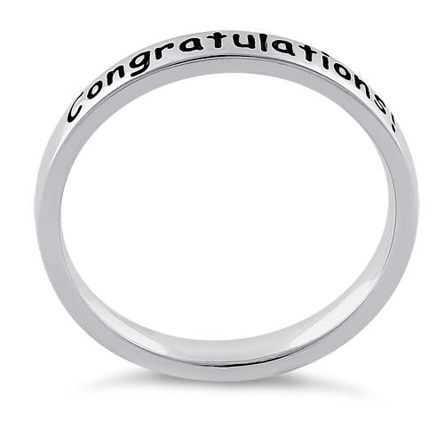 Sterling Silver "Congratulations! Wishing you all the best!" Ring