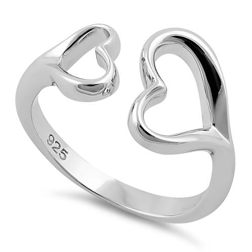 Sterling Silver Double Heart Ring for Sale