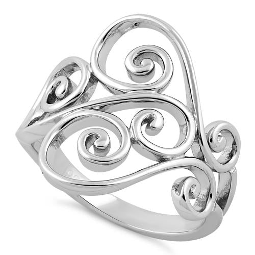 Sterling Silver Filigree Heart Ring for Sale - Dreamland Jewelry