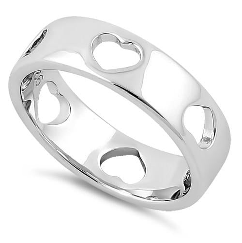 Sterling Silver Heart Pattern Eternity Ring for Sale | Dreamland Jewelry