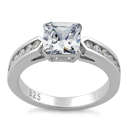 Sterling Silver 2 ct. Princess-Cut CZ Ring