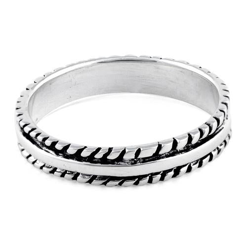 Sterling Silver Thin Double Rope Ring for sale | Dreamland Jewelry