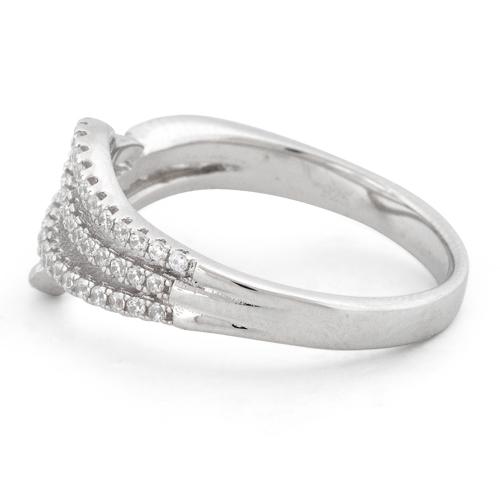 Sterling Silver Wavy CZ Ring