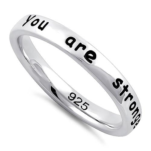 Sterling Silver "You are stronger than you know" Ring for Sale